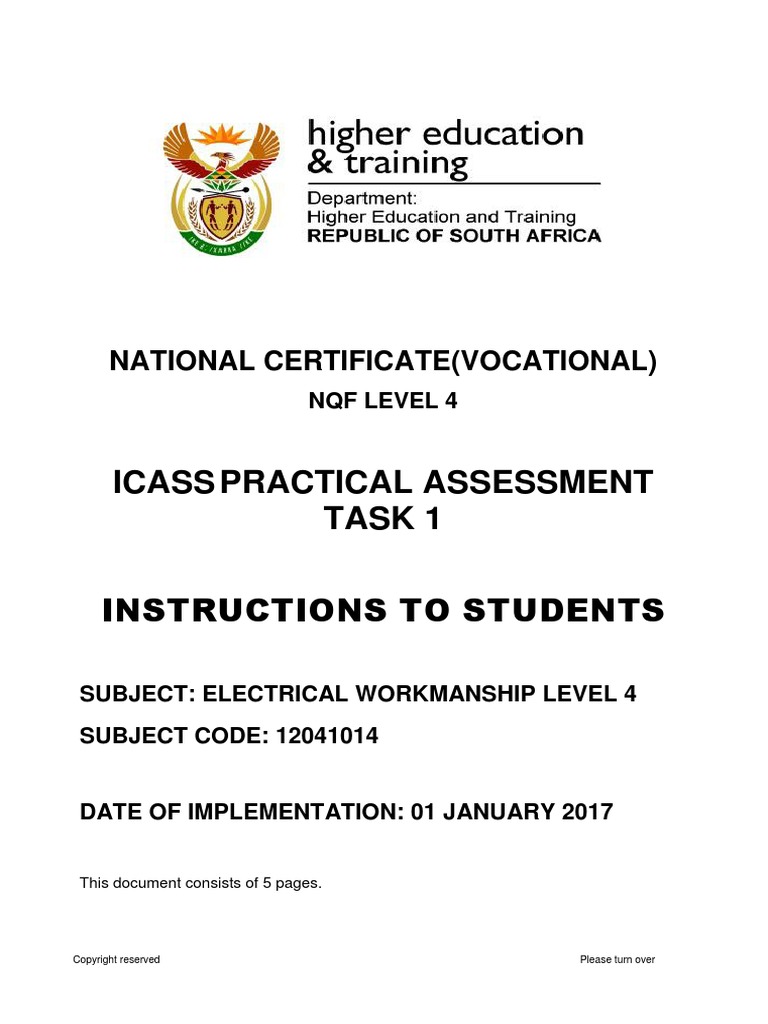 NCV Level 4 Electrical Workmanship 12041014 Student Guide 2017 | PDF