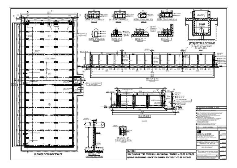 RCC Cooling Tower Foundation Plan | PDF
