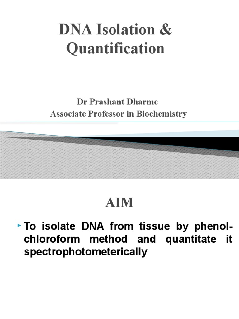 DNA Isolation & Quantification | PDF