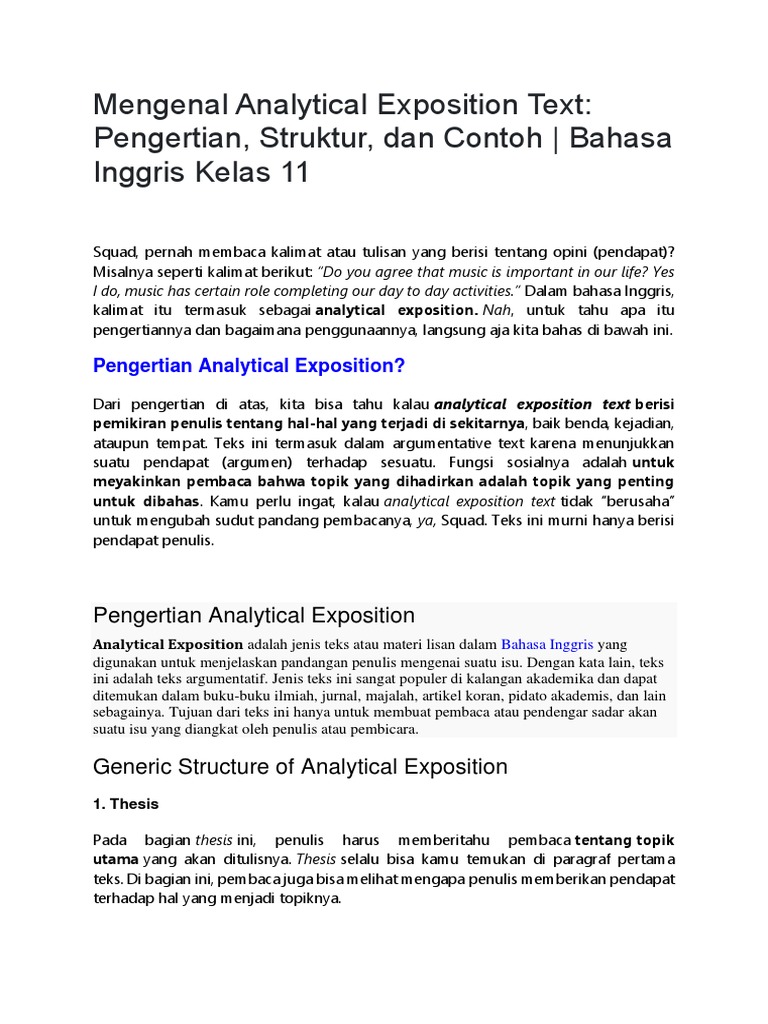 Analytical Exposition Text Xi TKJ 1 2 3 1613345676 | PDF