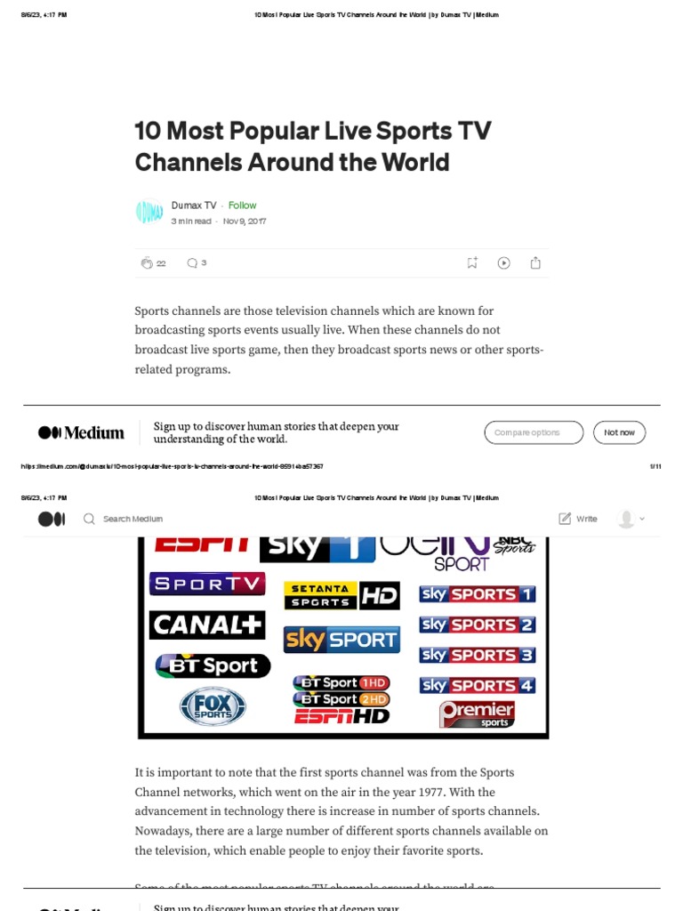 10 Most Popular Live Sports TV Channels Around The World - by Dumax TV ...