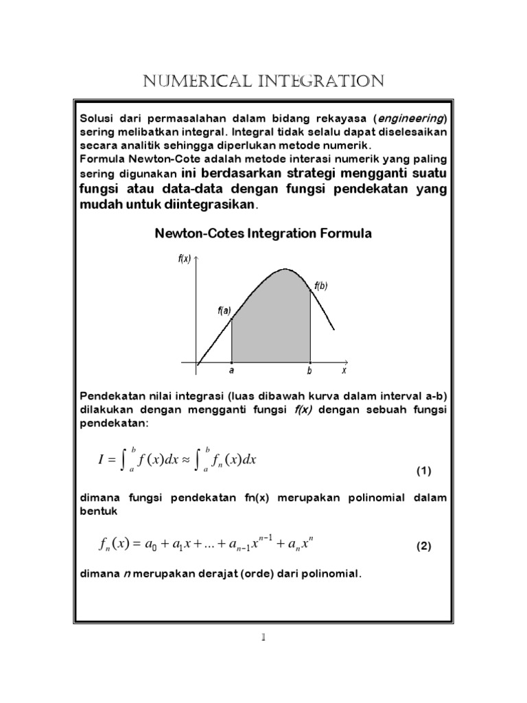 Integral Numerik 2 | PDF | Metode & Bahan Ajar