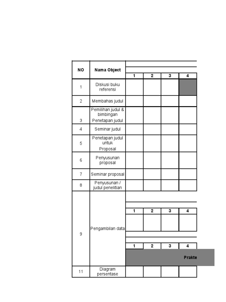tabel Jadwal penelitian | PDF