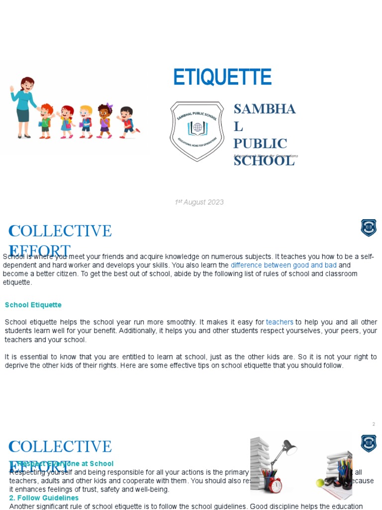 SPS School Etiquette | PDF