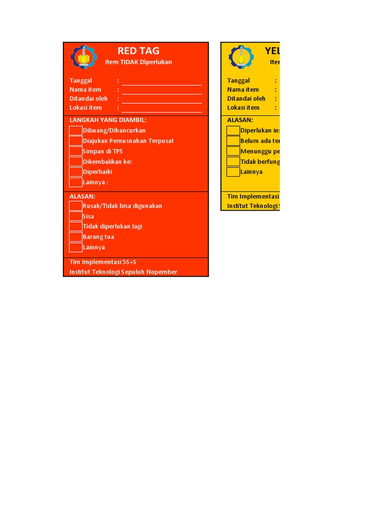 Panduan Penggunaan Tag Merah dan Kuning | PDF