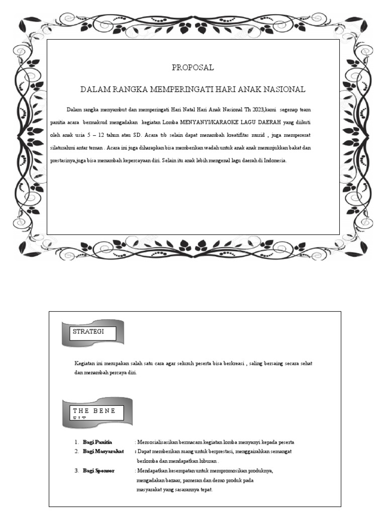 Proposal Hari Anak Nasional 2023 | PDF