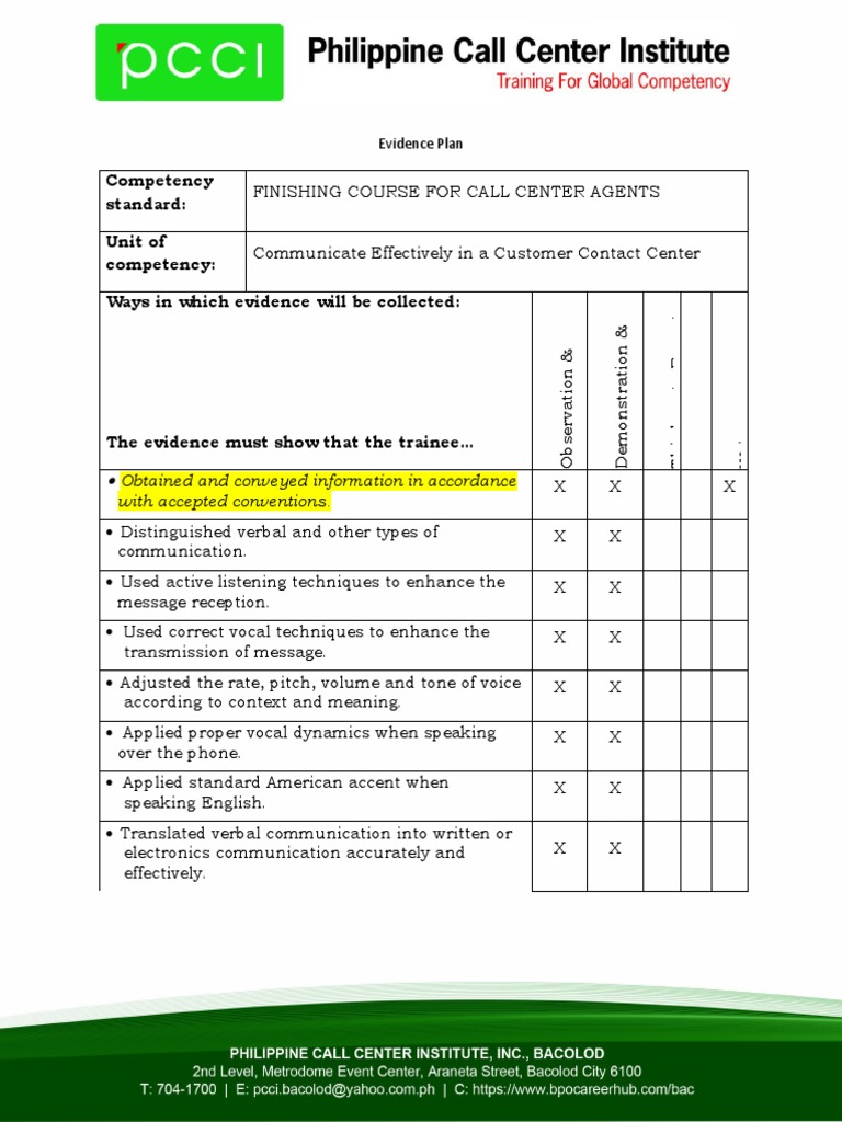 Evidence Plan | PDF | Career & Growth