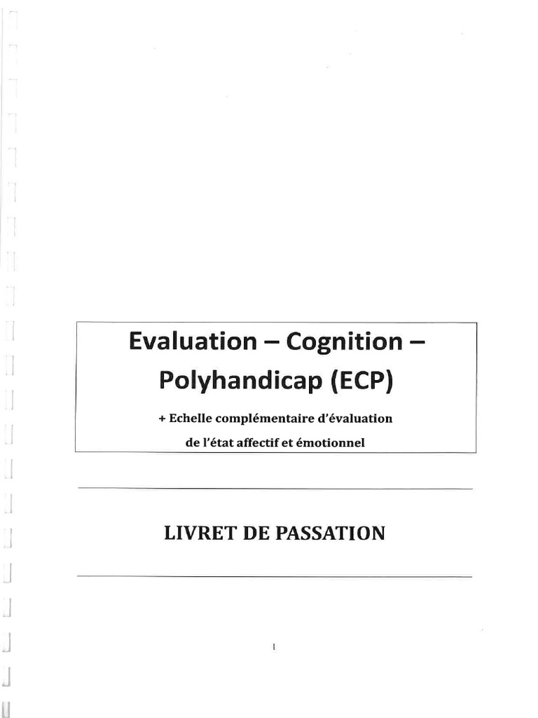 Livret de Passation ECP | PDF