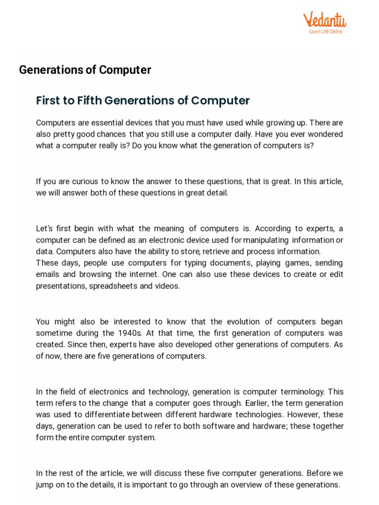 Generations of Computer | PDF