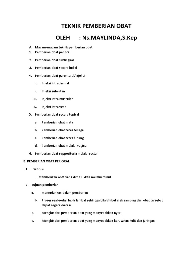 Teknik Pemberian Obat Topikal dan Injeksi | PDF