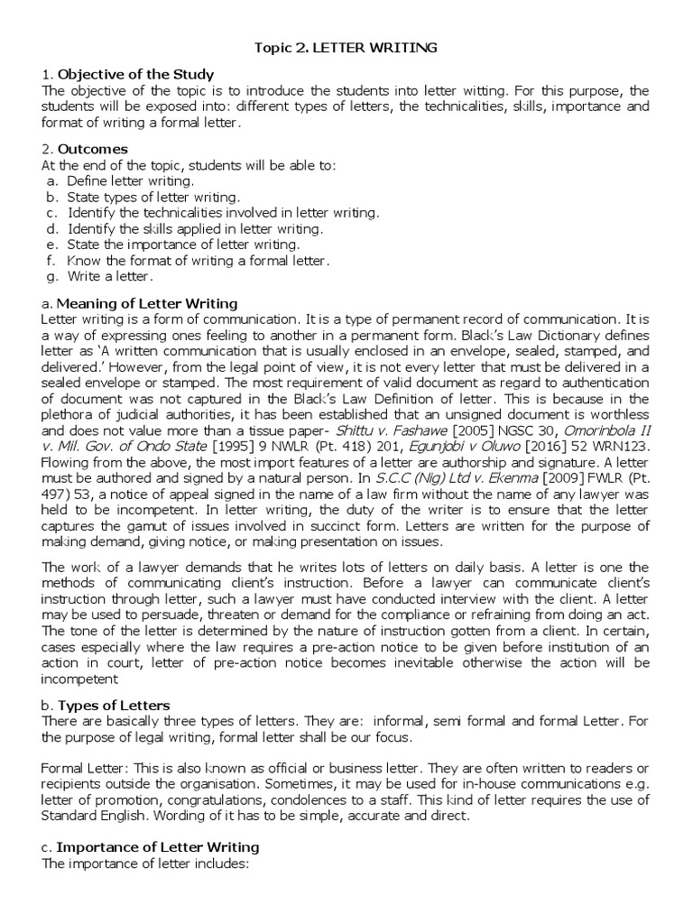 Formal Letter Writing Essentials | PDF | Assignment (Law) | Punctuation