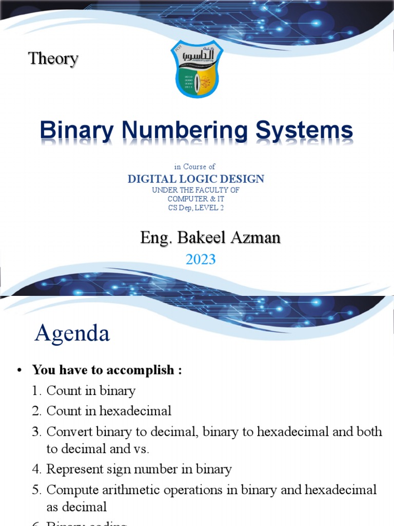 Lec 01 Digital Systems And Binary Numbers Pdf Binary Coded Decimal Character Encoding