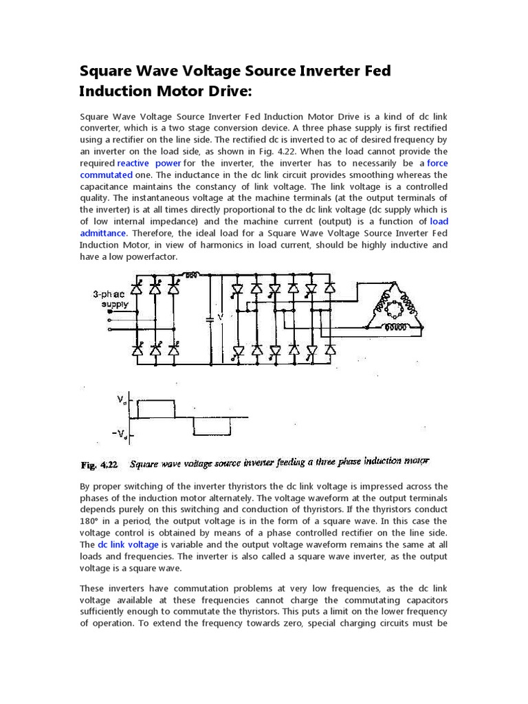 Square Wave Voltage Source Inverter Fed Induction | PDF | Power Inverter | Electric Motor