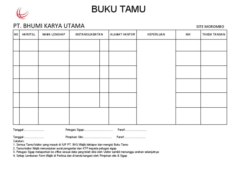 Buku Tamu | PDF