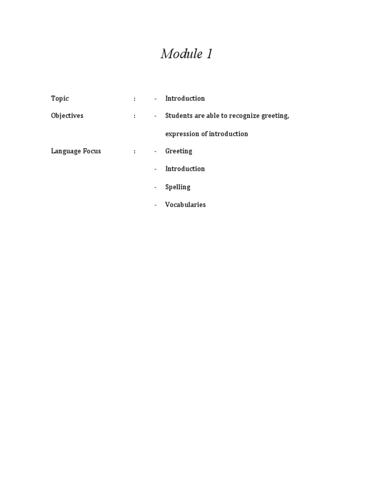 Material 1 - Self Introduction Format | PDF