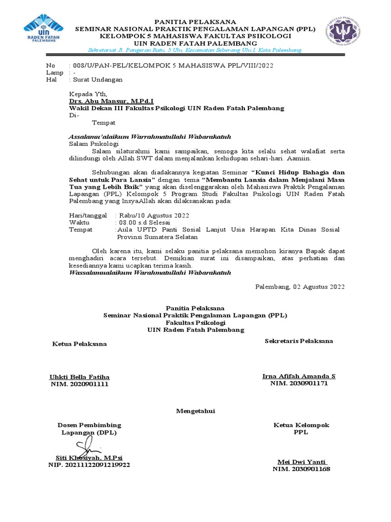 Surat Undangan WD3 | PDF