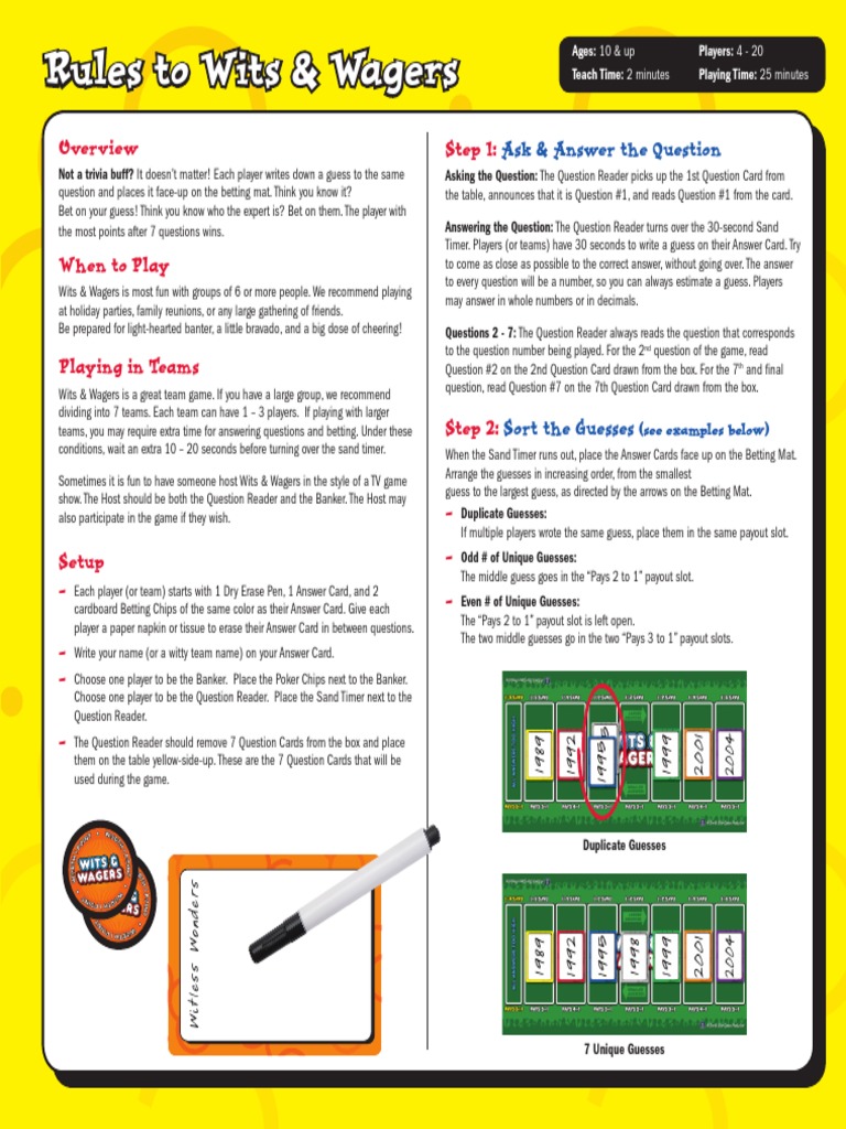 Wits Wagers 2 | PDF | Slot Machine | Poker