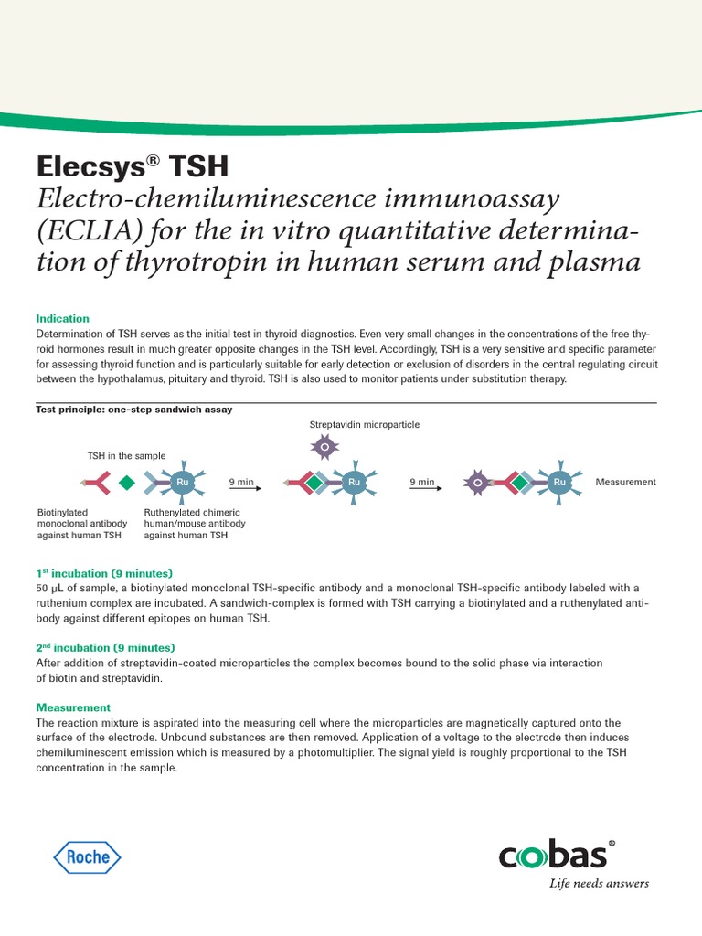 Roche Elecsys - TSH - FactSheet | PDF | Thyroid Stimulating Hormone ...