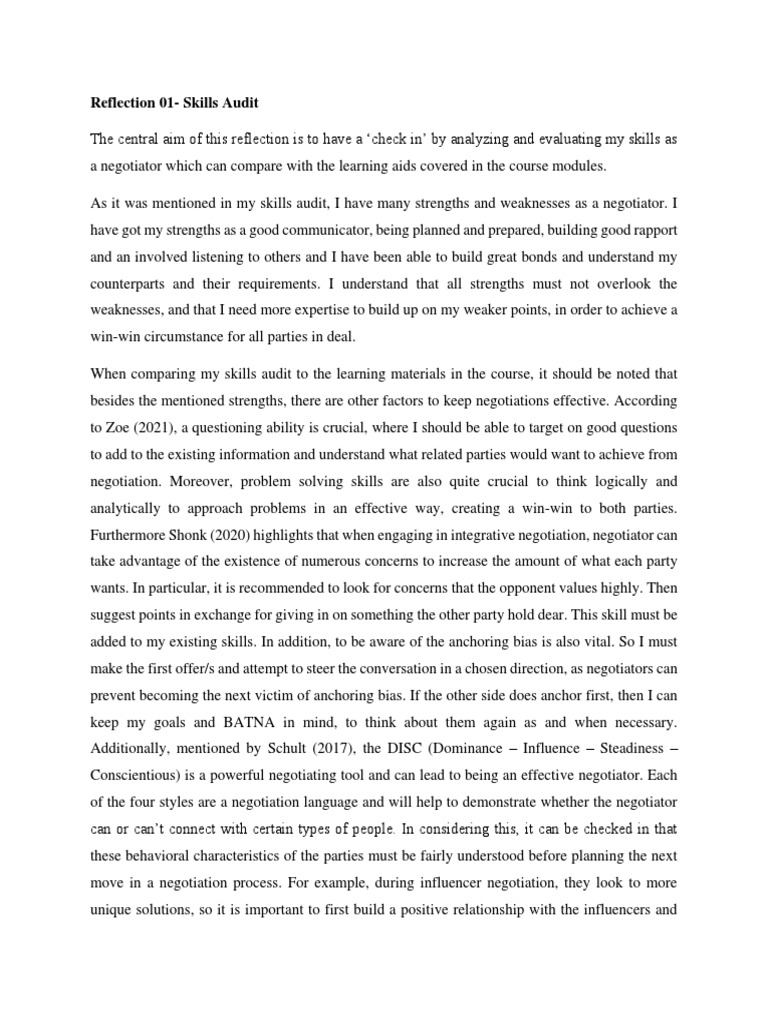 Reflection Check in Task 02-Updated | PDF | Career & Growth