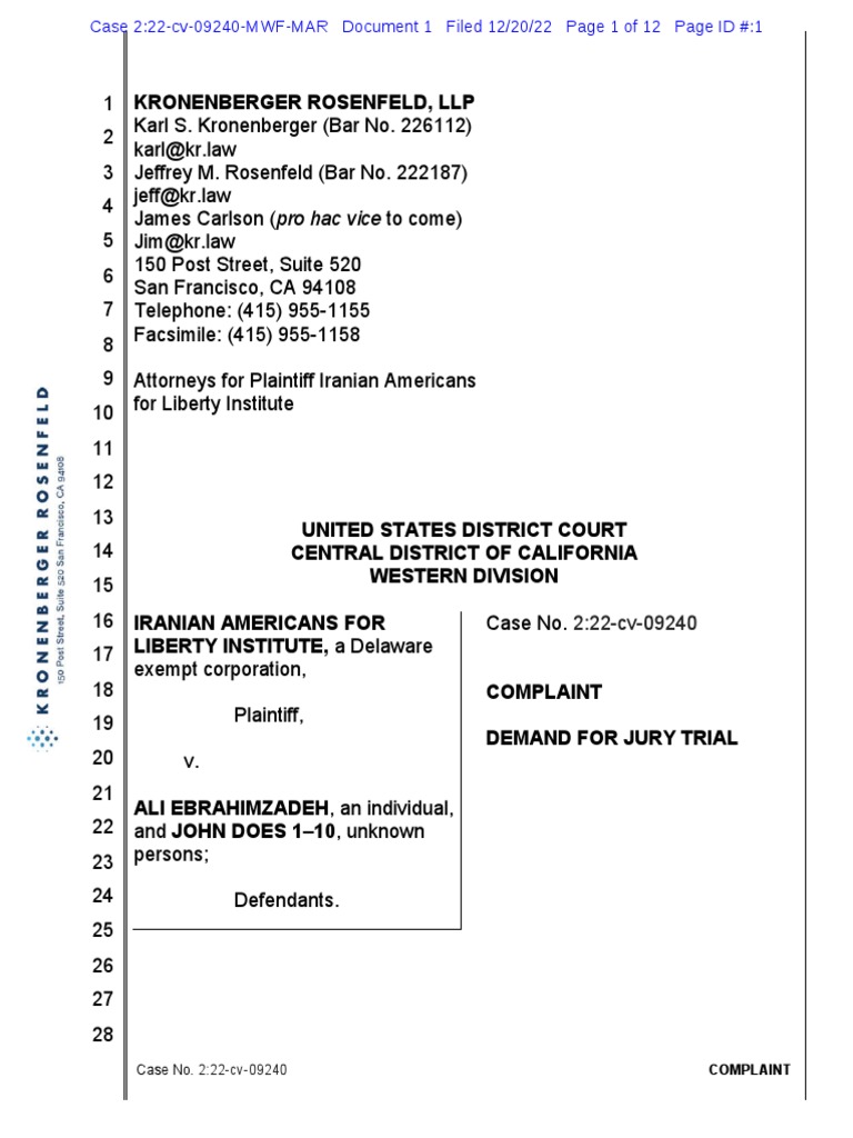 Gov Uscourts Cacd 871129 1 0 | PDF | Justice | Crime & Violence