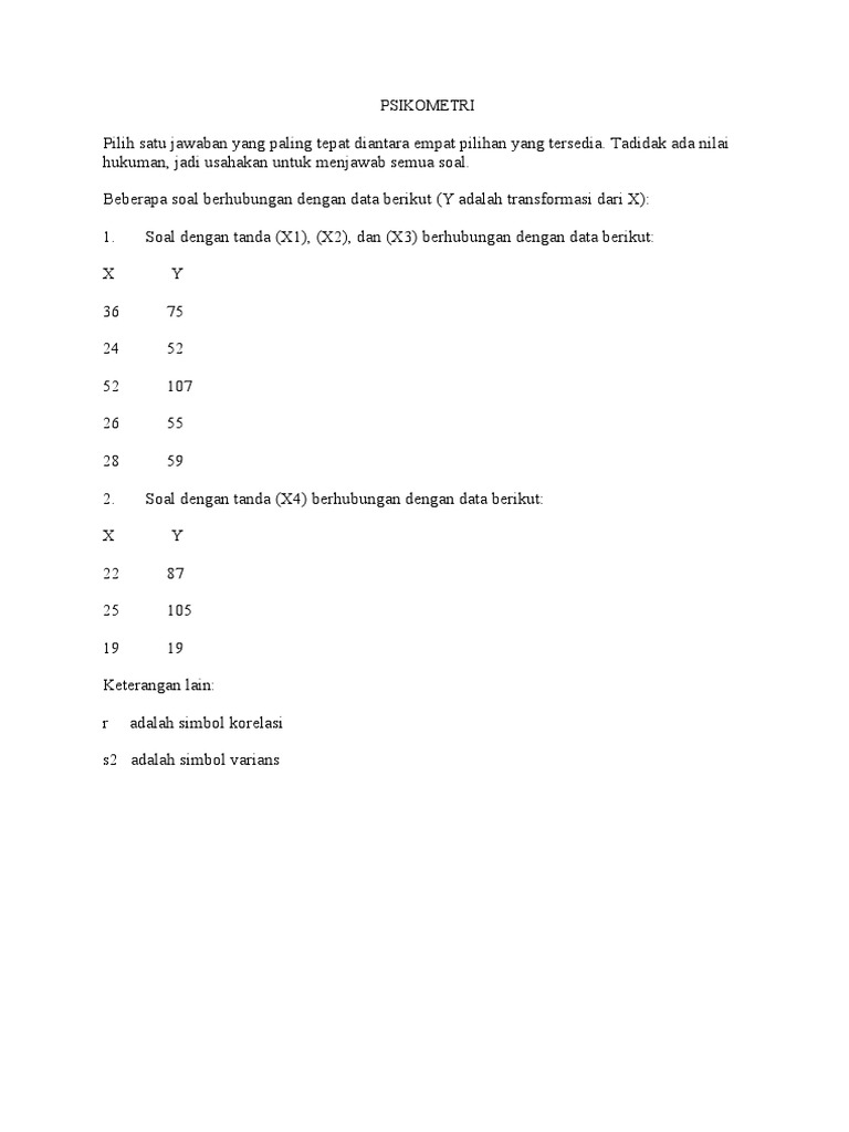 Dasar Psikometri dan Reliabilitas Tes | PDF | Sains & Matematika