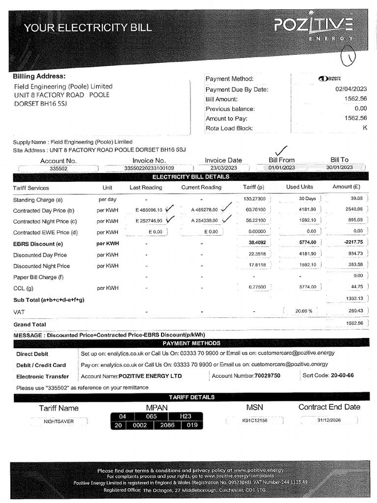 No 8 Electric Bill Pozitive Energy | PDF