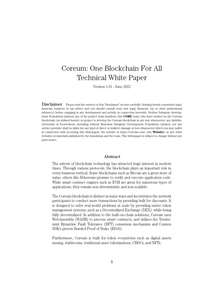 Coreum Technical Paper | PDF