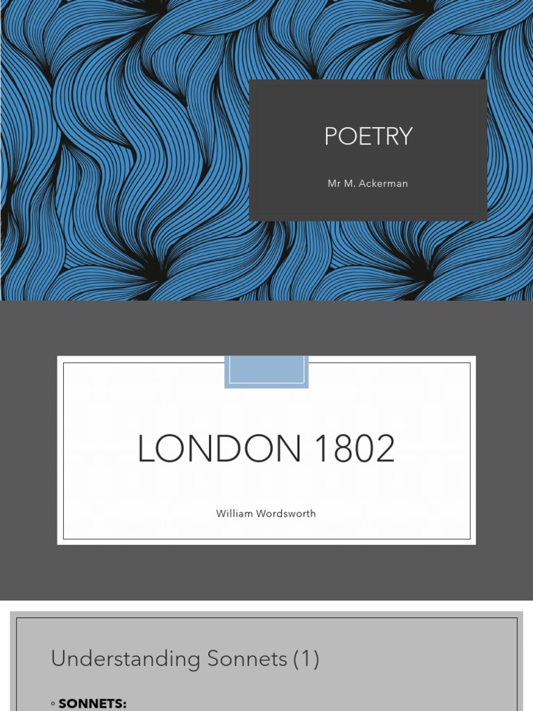 Poetry Analysis of London 1802 by William Wordsworth and Darkness by ...