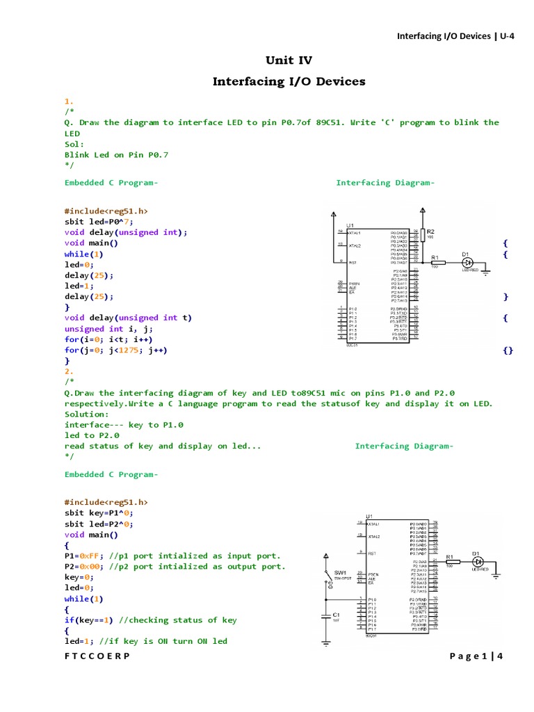 Unit IV Interfacing I-O Devices | PDF