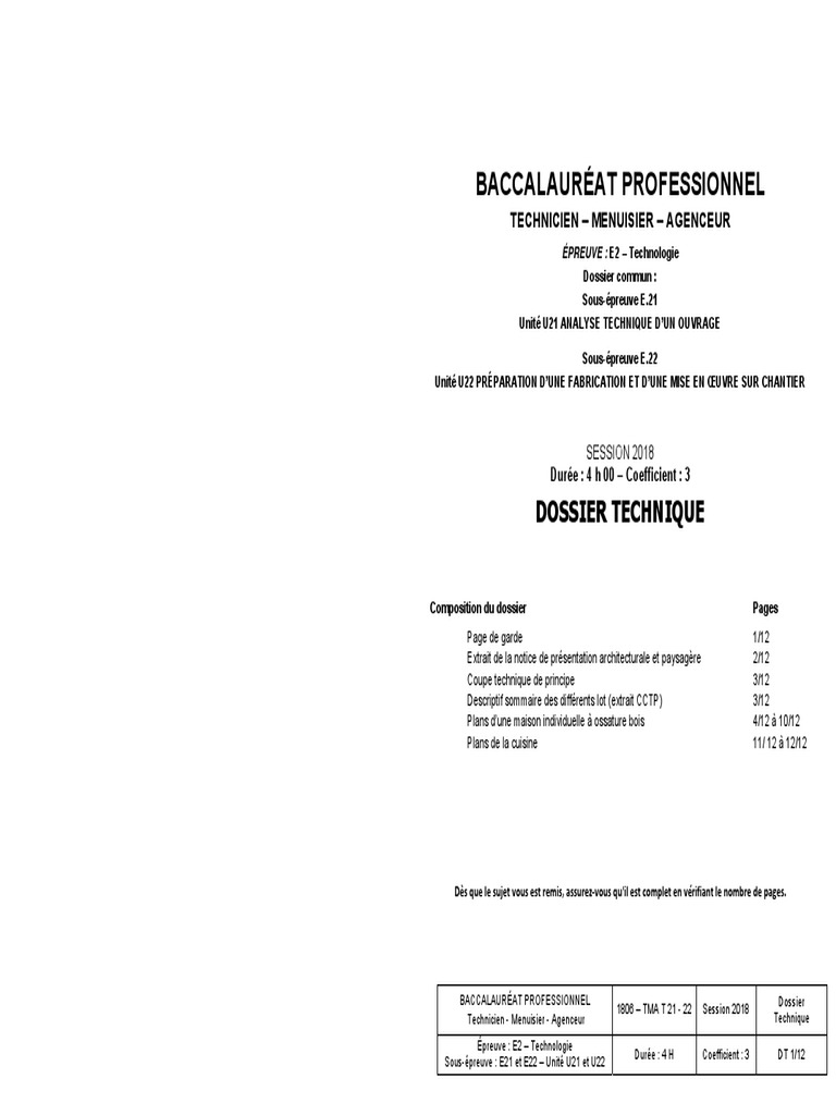 E21 E22 Dossier Technique | PDF