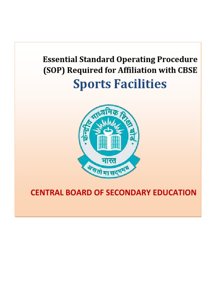Sports SOP for CBSE School Affiliation | PDF