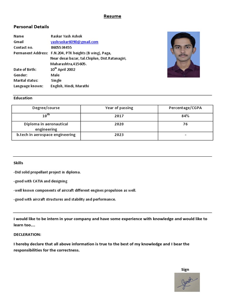 Yash Resume | PDF