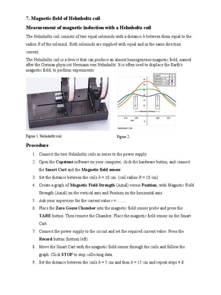 Magnetic Field of Helmholtz Coil | PDF