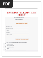 Fiche de Réclamation Client | PDF
