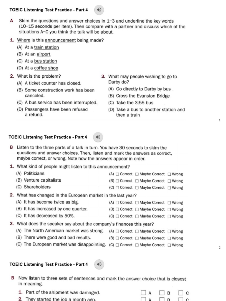 TOEIC Listening Practice Part-4 | PDF | Career & Growth | Science & Mathematics