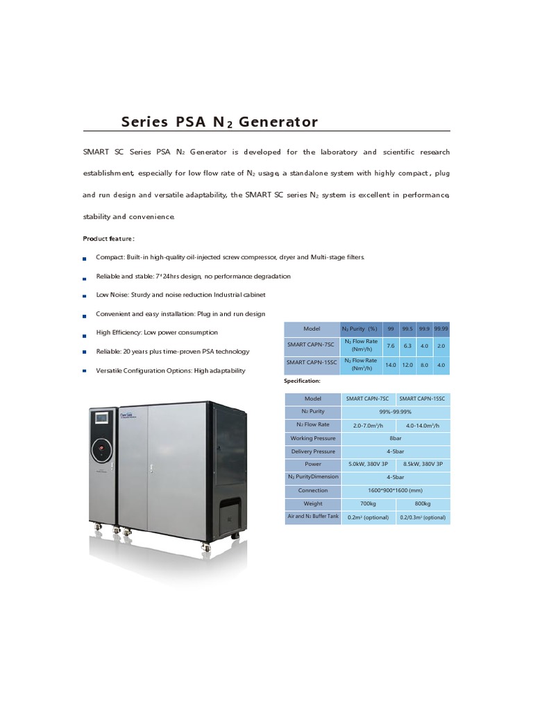 Series Small PSA Nitrogen Generator | PDF