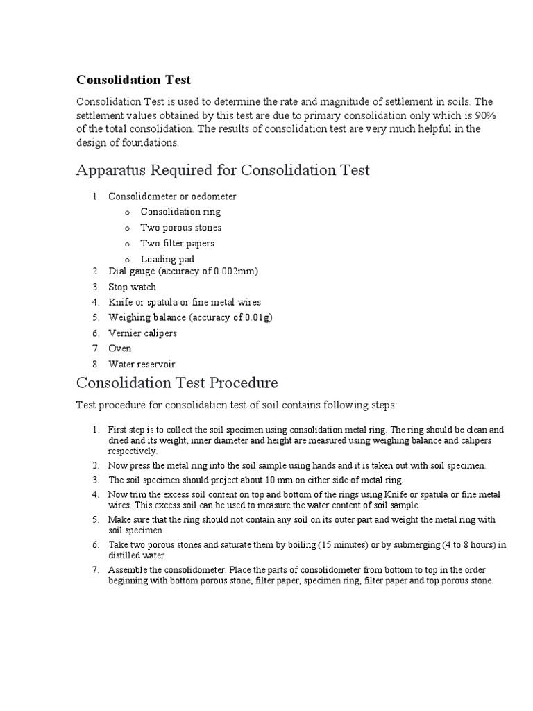 Consolidation Test 6 Lab | PDF | Applied And Interdisciplinary Physics ...