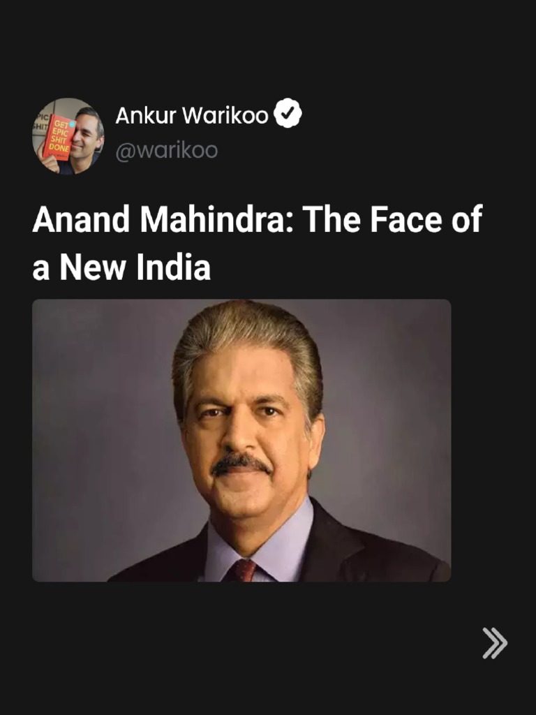 Anand Mahindra - The Face of A New India | PDF