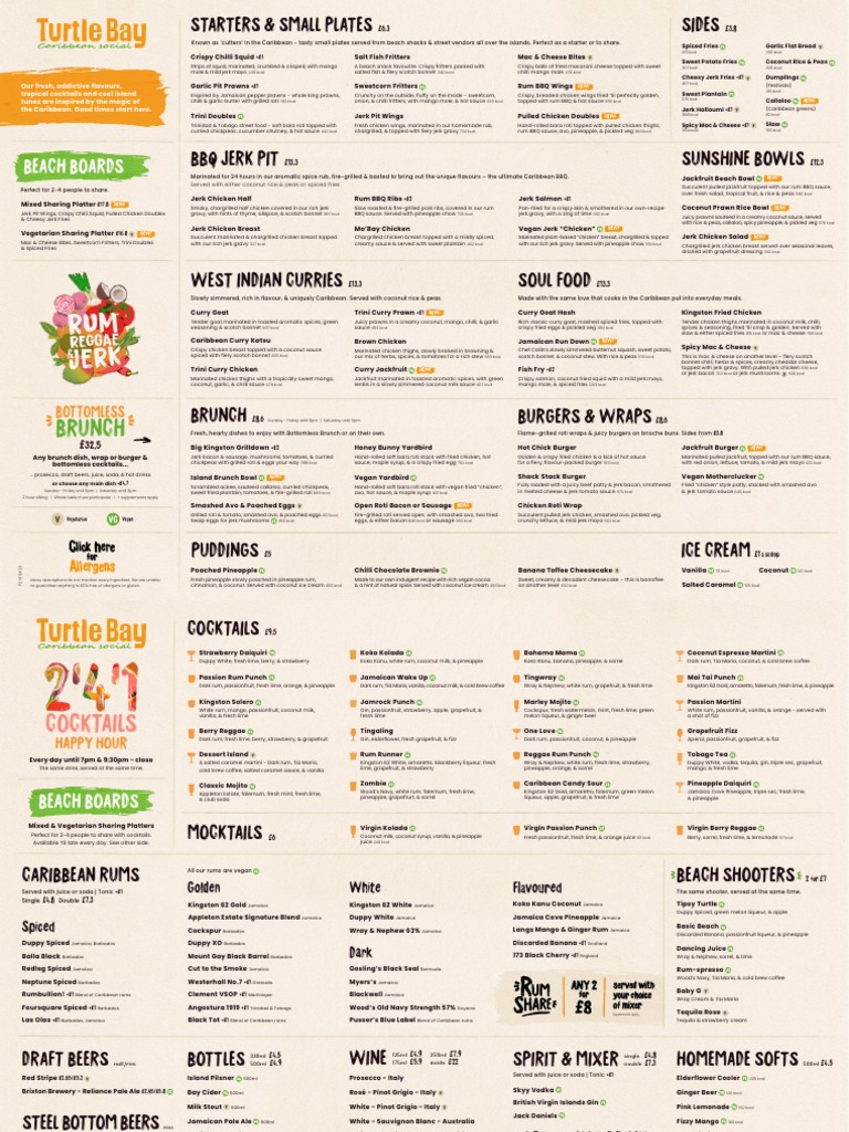 Turtle Bay Menu | PDF