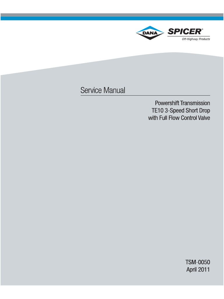 TE10 3 Service Manual 6193.291 | PDF | Clutch | Pump