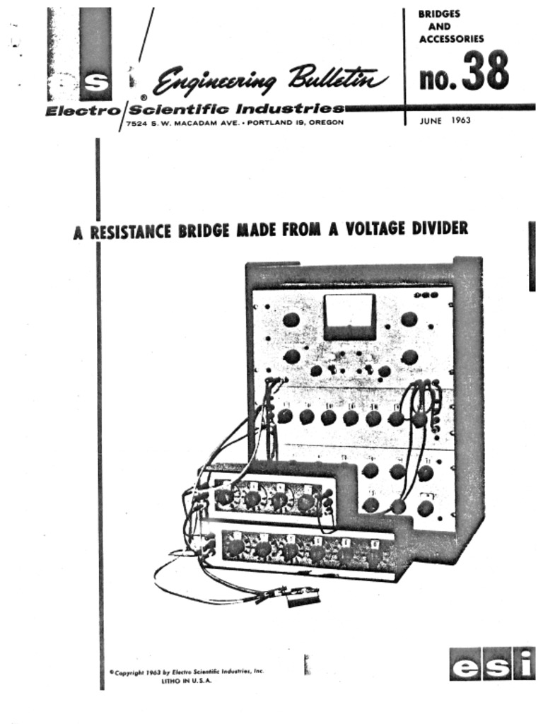 ESI - EB38 - A Resistance Bridge Made From A Voltage Divider - 1963 | PDF