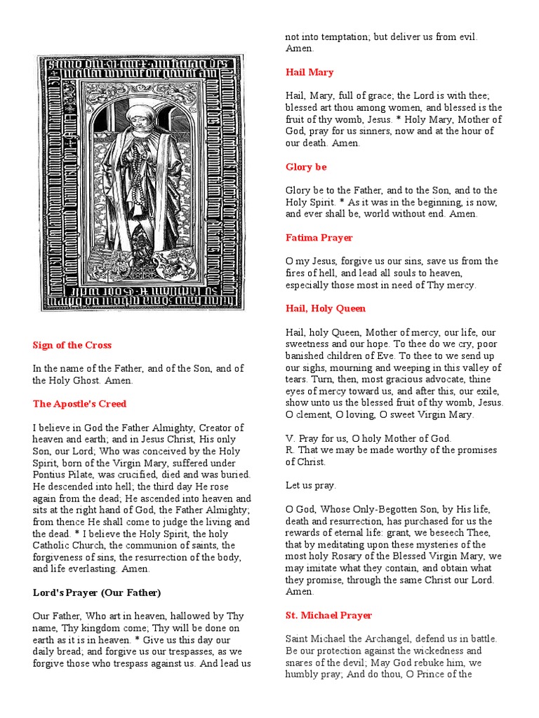 Prayers Of The Holy Rosary Pdf Lord S Prayer Mary Mother Of Jesus
