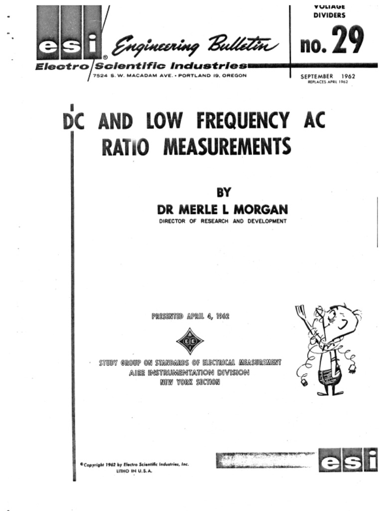 Esi Eb29 Dc And Low Frequency Ac Ratio Measurements 1962 Merle