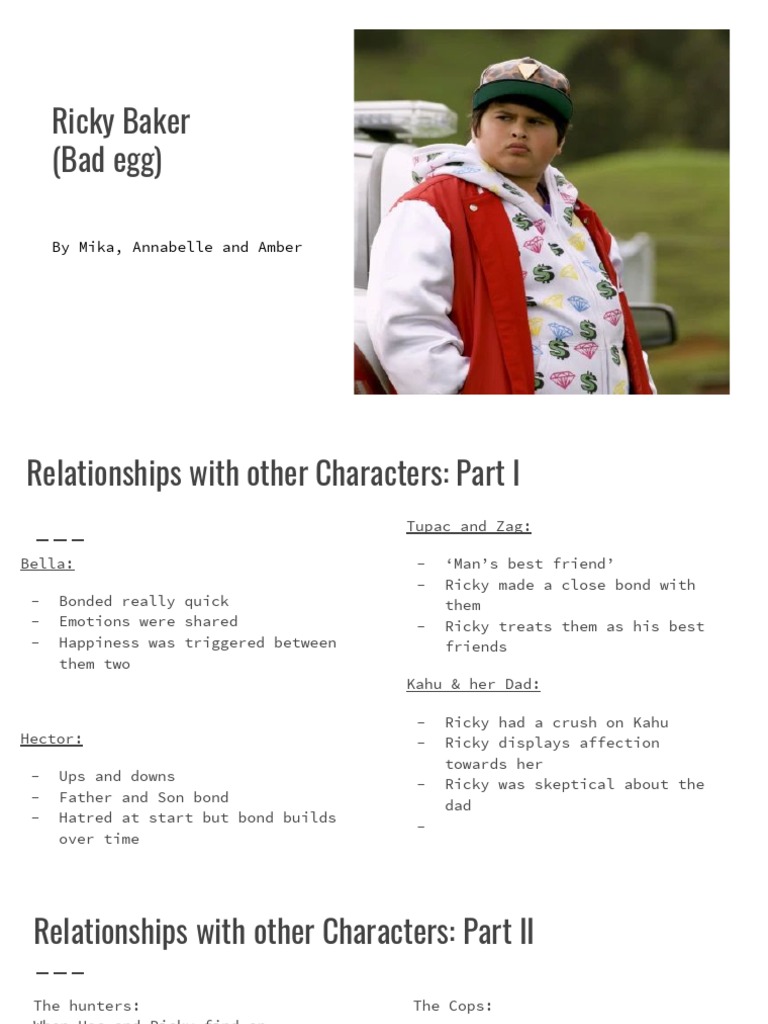 Ricky Baker- Character Notes | PDF