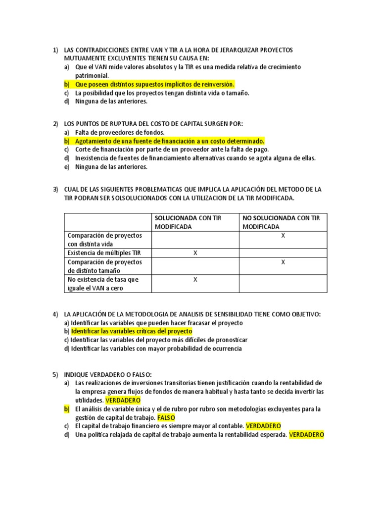 Preguntas de Final Julio 2020 | PDF | Capital de trabajo | Business