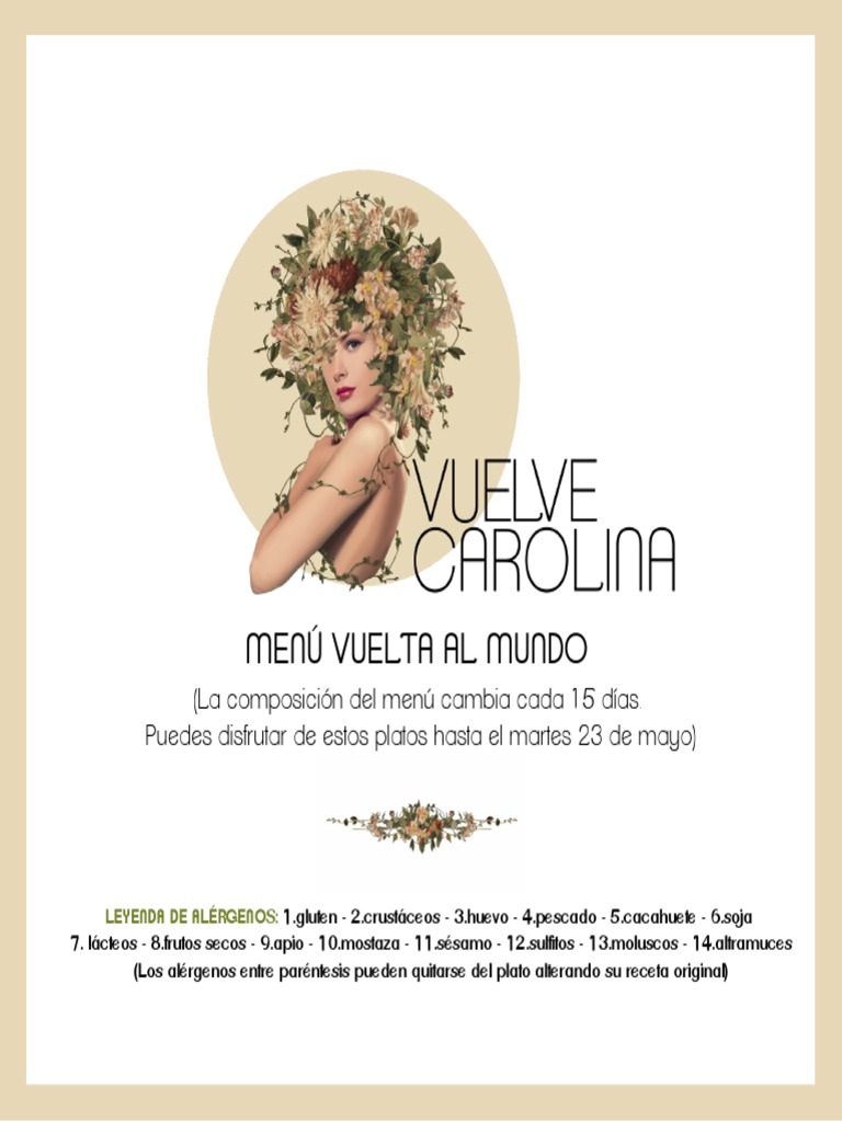 Menú Vuelta al Mundo: Platos Internacionales | PDF