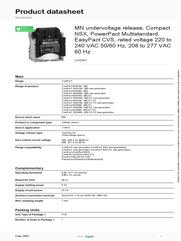 Compact NSX - 630A - LV429407 | PDF