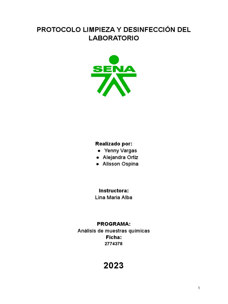 Protocolo de Limpieza y Desinfección | PDF | Ciencia y matemáticas
