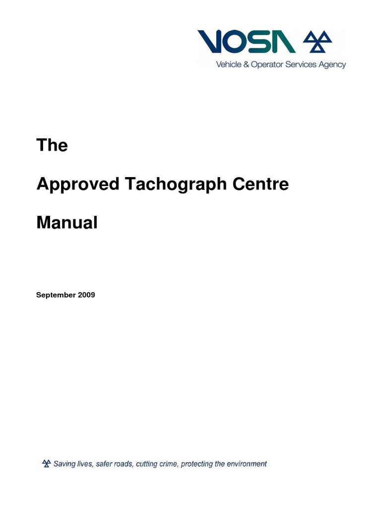 Approved Tachograph Centre Manual | PDF | Calibration | Dangerous Goods