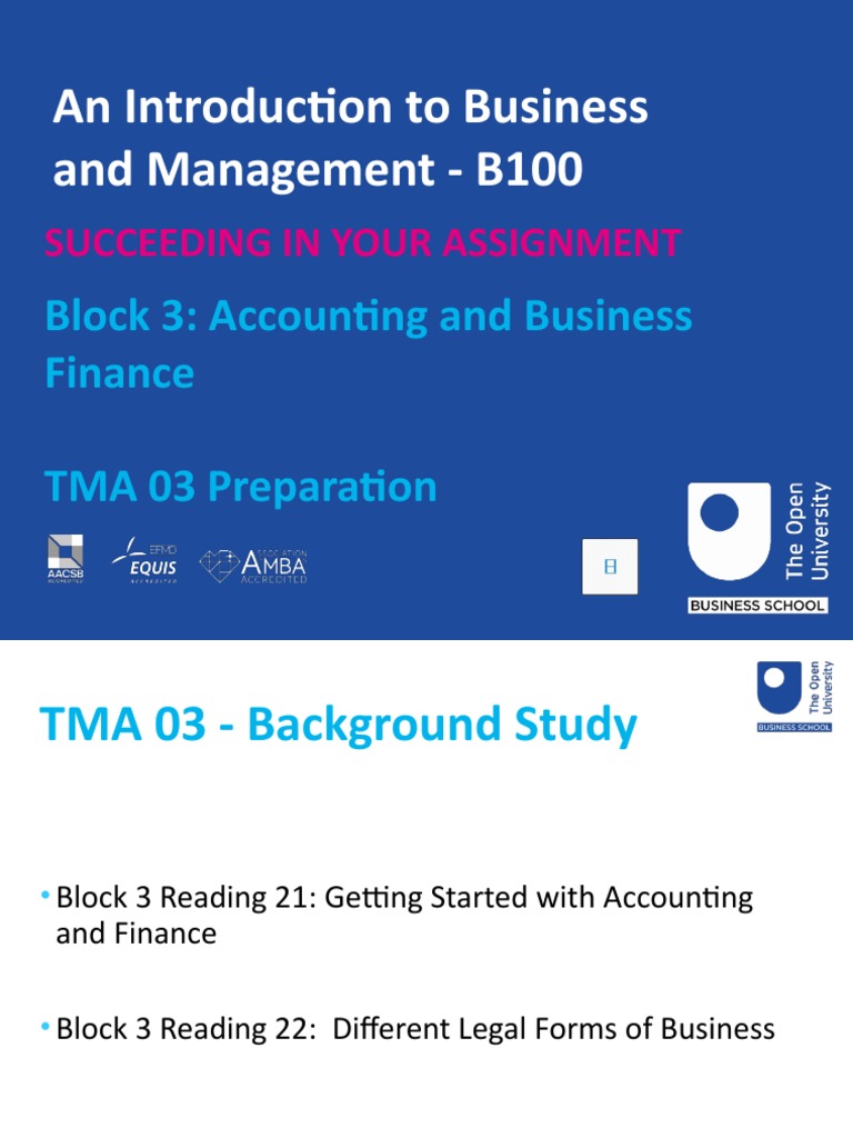 B100 TMA03 Preparation - How To Succeed in B100 TMA03 | PDF | Equity ...